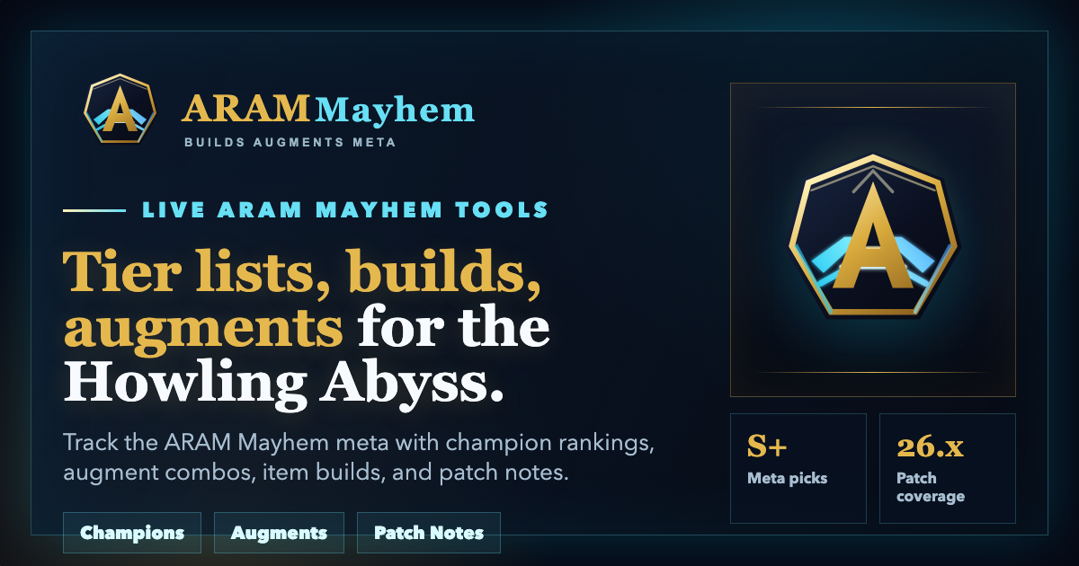 刀锋之影 海克斯大乱斗出装 — 装备、强化符文与胜率（26.11） | ARAM Mayhem